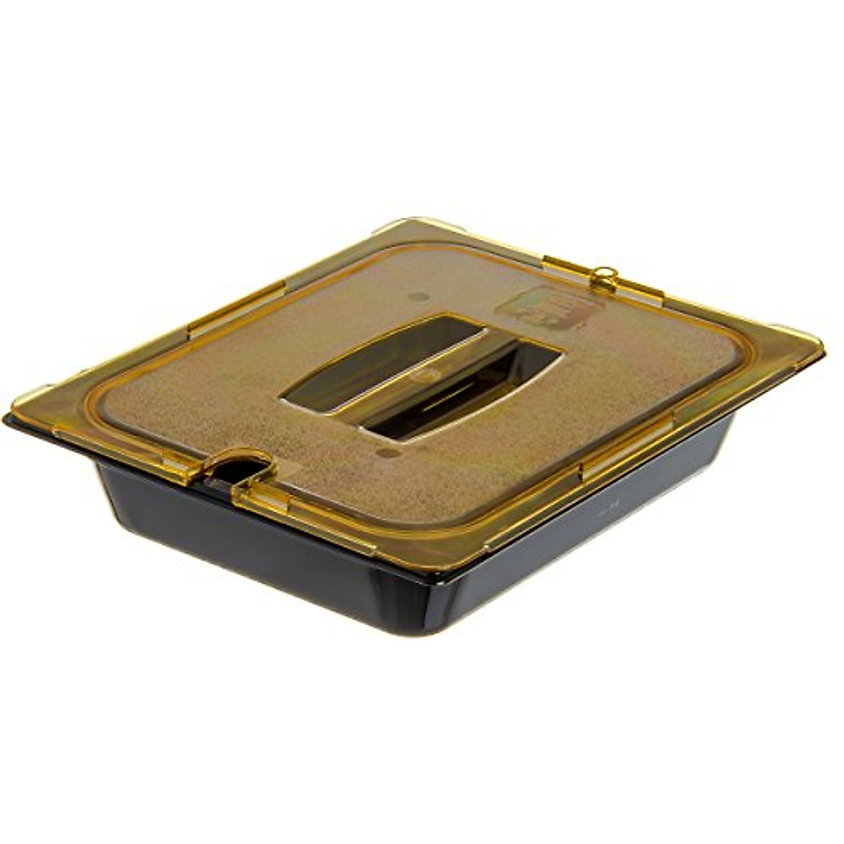 Carlisle FoodService Products 10431U13 StorPlus High Heat Universal Handled Food Pan Lid, Half Size, Amber