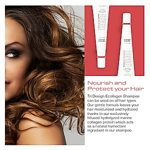 TRIDESIGN Ecollogen Moisturizing Shampoo - Hydrating Hair Shampoo For Natural Hair, Unisex, Thickening & Volumizing Shampoo, Unscented, Non-fragrance Shampoo Gentle Cleanser- 10.5 oz