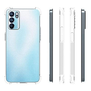 USTIYA Case for Oppo Reno 6 5G Clear TPU Four Corners Protective Cover Transparent Soft funda