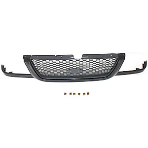 Evan Fischer Grille Assembly Compatible with 2001-2003 Ford Ranger With Emblem Provision Painted Black Shell and Painted Dark Gray Insert