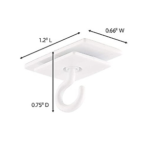 Command 17008-ES Ceiling 9 Hooks, 12 Foam Strips per, White