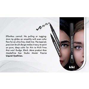 kiki Superliner Liquid Eyeliner Pen Black, Smudge proof All Day Vegan Formula, Cruelty Free Smudge Proof All Day
