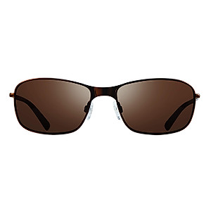 Revo Sunglasses Decoy: Polarized Lens with Metal Rectangle Wrap Frame, Brown Frame with Terra Lens