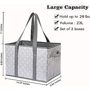 WISELIFE Reusable Grocery Bags [3 Pack],Large Grocery Tote Bag Water Resistant Shopping Bags Foldable Grocery Bag for Clothes,Toys,Shoes and Picnic