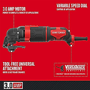CRAFTSMAN Oscillating Tool Kit, 3-Amp, 14-Pieces, Corded (CMEW400)