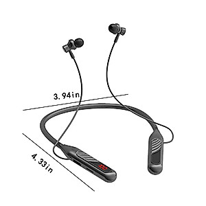 Wireless Bluetooth 5.3 Hanging Earphone - Digital Stereo Earbuds Waterproof,HiFi Sound Quality,Water-Resist Noise-Canceling Long Life Can Talk Multi-Function Sports Earbuds,for iOS Android (Black)