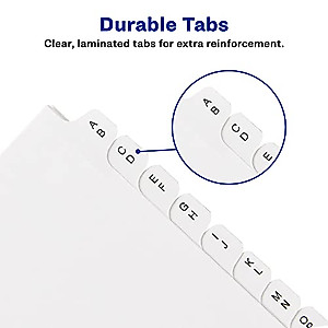 Avery A-Z Dividers, 12-Tab Sets, 8-1/2" x 5-1/2", 4 Binder Divider Sets (43131)