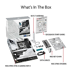 ASUS ROG Strix Z790-A Gaming WiFi II (WiFI 7) LGA 1700(Intel 14th & 13th & 12th Gen) ATX gaming motherboard(DDR5,5X M.2 slots,PCIe 5.0 x16,front-panel USB connector with PD 3.0 up to 30W)