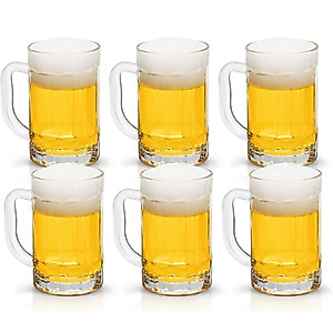 COKTIK 6 Pack Heavy Large Beer Glasses with Handle - 14 Ounce Glass Steins, Classic Beer Mug glasses Set