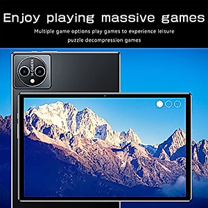 BROLEO FHD Tablet, 5G WiFi Black 10.1 Inch Tablet 100-240V for Reading (US Plug)