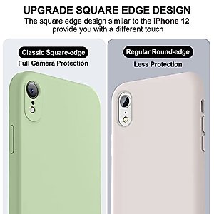 Vooii Compatible with iPhone XR Case, Upgraded Liquid Silicone with [Square Edges] [Camera Protection] [Soft Anti-Scratch Microfiber Lining] Phone Case for iPhone 10 XR 6.1 inch - Matcha
