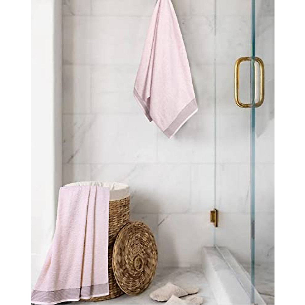 BELIZZI HOME Ultra Soft 2 Pack Oversized Bath Towel Set 28x55 inches, 100% Cotton Large Bath Towels, Ultra Absorbant Compact Quickdry & Lightweight Towel, Ideal for Gym Travel Camp Pool - Pink