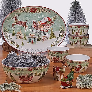 Certified International Joy of Christmas 9" Salad/Dessert Plates, Set of 4 Assorted Designs, Multicolor