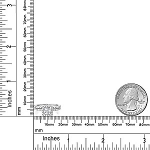 Gem Stone King 925 Sterling Silver White Moissanite Engagement Wedding Engagement Ring Band Bridal Set For Women (1.36 Cttw, Gemstone, Princess 5MM, Size 7)