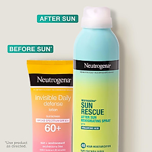 Neutrogena Sun Rescue After Sun Rehydrating Spray with Hyaluronic Acid, Vegan and Lightweight 48-Moisturizing Skin and Body Mist, Non-Comedogenic Hydration, 6.7 Oz