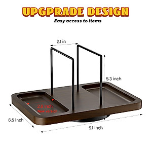 Gomyrod Napkin Holder for Table, Rotating Metal Standing Napkin Dispenser with Salt and Pepper Shakers Caddy Standing Paper Napkin Storage for Kitchen Dining Table Decor Not Including Shakers