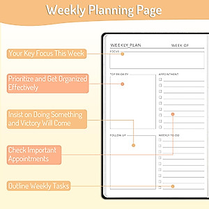 Forvencer 2024 Planner, Daily, Weekly & Monthly Planner 2024-2025 Academic Year, Durable Hardcover Weekly Planner for Work, School, Home, Start Anytime, A5(5.8'' x 8.3''), Dark Green
