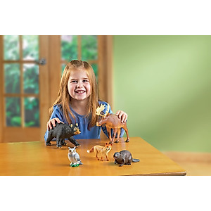 Learning Resources Jumbo Forest Animals - 5 Pieces, Ages 3+ Pretend Play Animals for Toddlers, Preschool Learning Toys, Kids Play Animal Figures, Zoo Animals