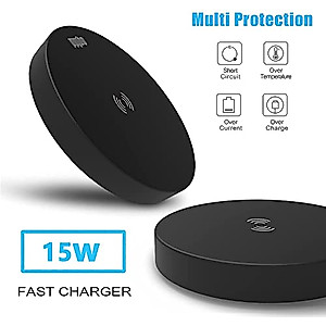 Natural Limestone 15W Wireless Charger, bhipo Fast Wireless Charging Pad, Compatible with iPhone 13/13Pro/13Pro Max/12/12 Pro/SE 2020/11, Samsung Galaxy S21 S20 Note 10, AirPods Pro(No AC Adapter)