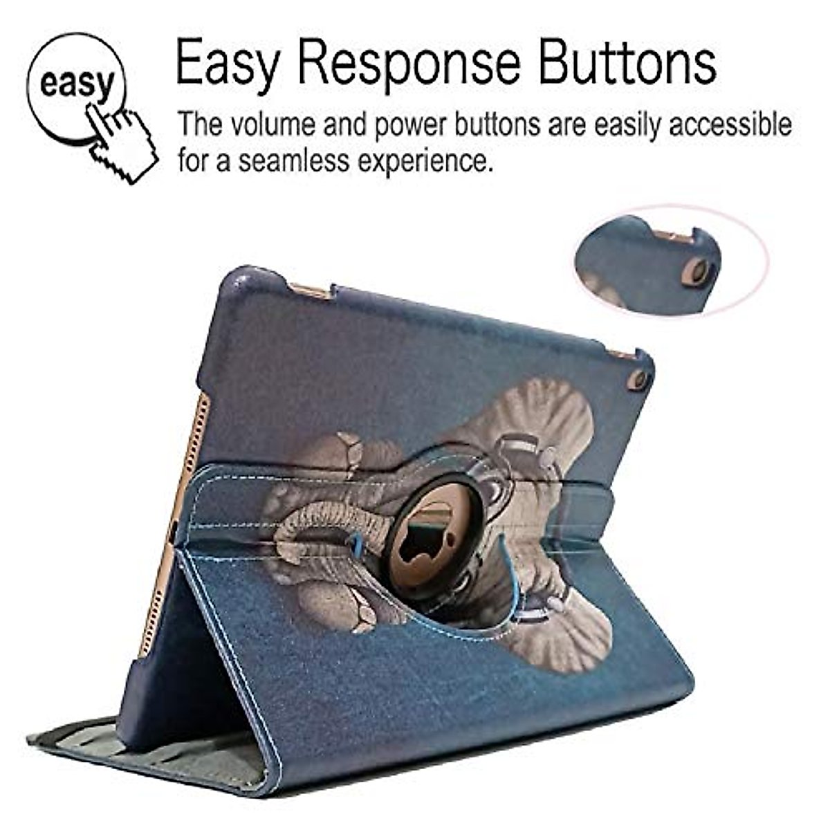 Newraturner Rotating Case for iPad 9th Generation (2021) / 8th Generation (2020) / 7th Gen (2019) 10.2 Inch --360 Degree Rotating Stand Protective Cover, Auto Sleep/Wake Function