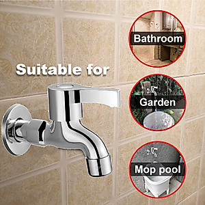 Cold Water Faucet G1/2 Interface Wall Mounted Faucet Mop Pool Faucet Water Faucet Copper Core Single Handle Tap Splash Proof Faucet for Family Hotels and Gardens