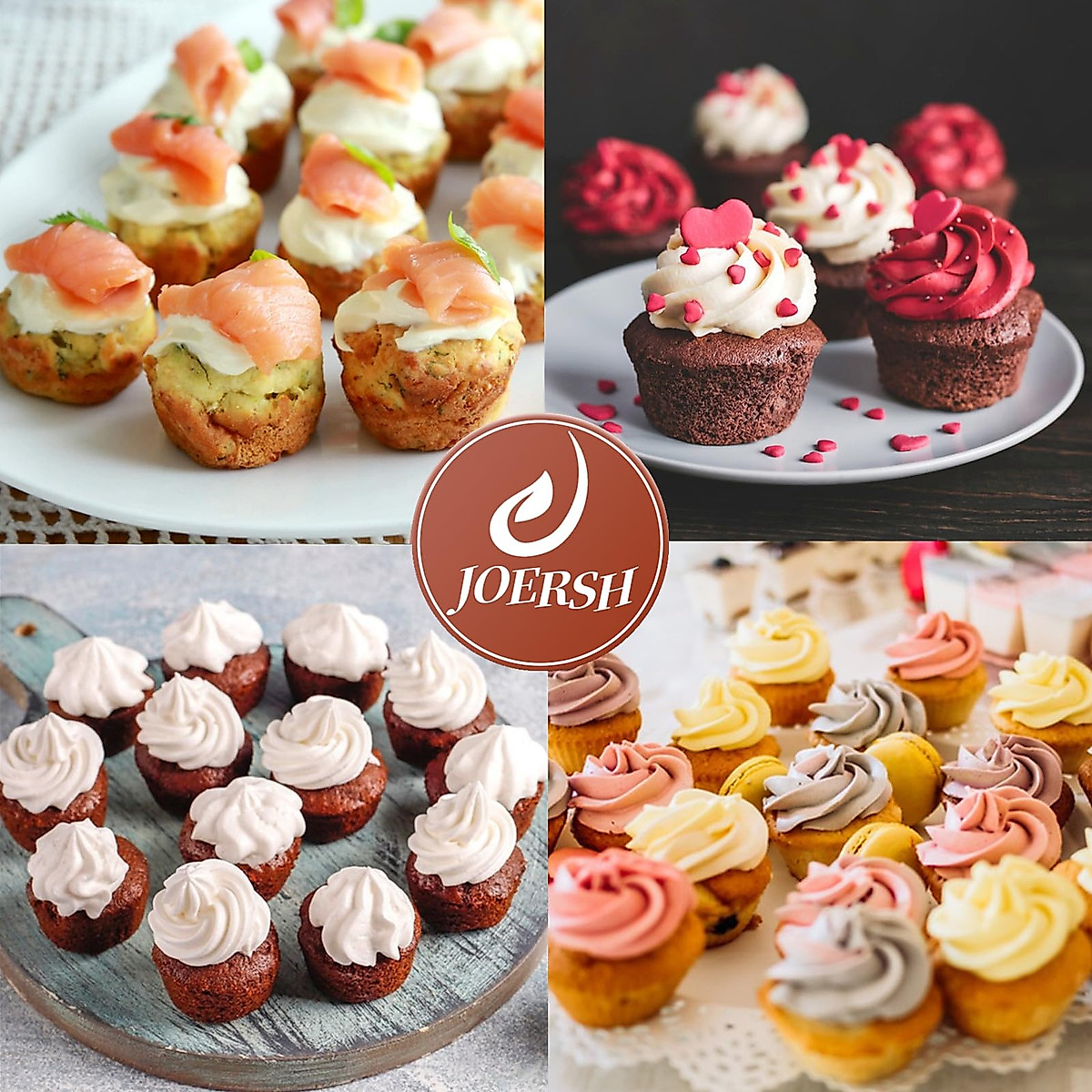 JOERSH Silicone Mini Muffin Pans 24 Cups Mini Cupcake Pan, Silicone Egg Bite Molds for Baking Mini Muffin Tin Nonstick 2 Pack