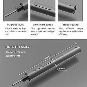 CS1901A Cordless Electric Screwdriver Kit 1.5Nm Mini Tools USB Charging 3.7V Electric Screwdriver Variable Speed Cordless Screwdriver Tool Rechargeable