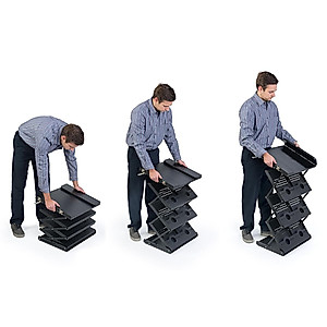 Displays2go 40 Inch Portable Counter, 6 Magazine Pockets, Collapsible, Carrying Case, Black (TDCBRBKBK)