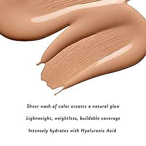LAURA GELLER NEW YORK Quench-n-Tint Hydrating Foundation - Light - Sheer to Light Buildable Coverage - Natural Glow Finish - Lightweight Formula with Hyaluronic Acid