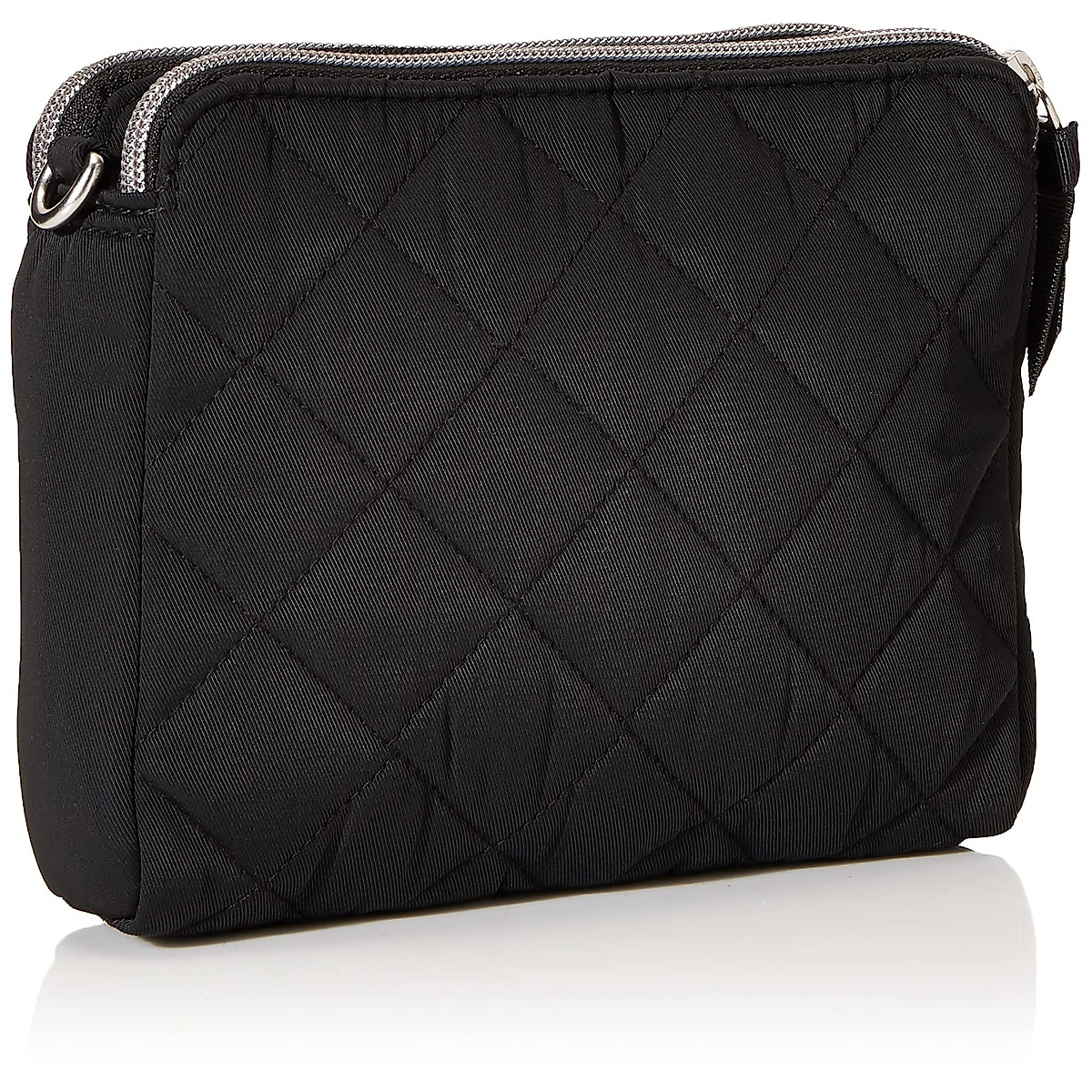 Vera Bradley Women's Performance Twill RFID Medium Triple Compartment Crossbody Purse, Black, One Size