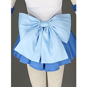 OURCOSPLAY Women's Mercury Mizuno Ami Battle Cosplay Costume Dress 6 Pcs Set (Women XS)