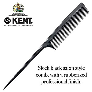 Kent SPC82 Salon-Style Dressing Cutting Comb with Fine Teeth - Tail Comb Professional Barber Haircut Comb for Styling and Teasing for All Hair Types - Kent Quality Handmade Barber Supplies