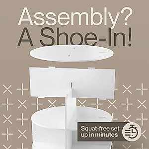 LOFT + IVY Rotating Shoe Rack tower Updated Version -360 Spinning Shoe Rack organizer-Lazy Susan for shoes - Fits 28 pairs of shoes - Spinning and Revolving Round Shoe Rack Carousel - 7 tier shoe rack