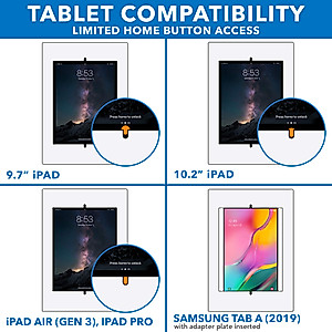 Mount-It! Anti-Theft Tablet Kiosk | Locking Tablet Enclosure with Counter Top and Wall Mount Base | Compatible with iPad 9.7, 10.2, 10.5 & Galaxy Tab A 10.1(2019) | MI-3775W