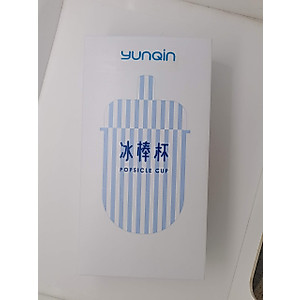 YunQin 300ml Cute Straw Cup New Plastic Popsicle Shape Water Bottle BPA Free Transparent Juice Drinking Cup Suitable for Adult Children (Purple)