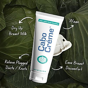 CaboCréme Cabbage Breast Cream for Engorgement, Breastfeeding, Weaning Support, and Suppression of Breast Milk | OB-GYN Created, Breastfeeding Mother Approved, Postpartum Essential