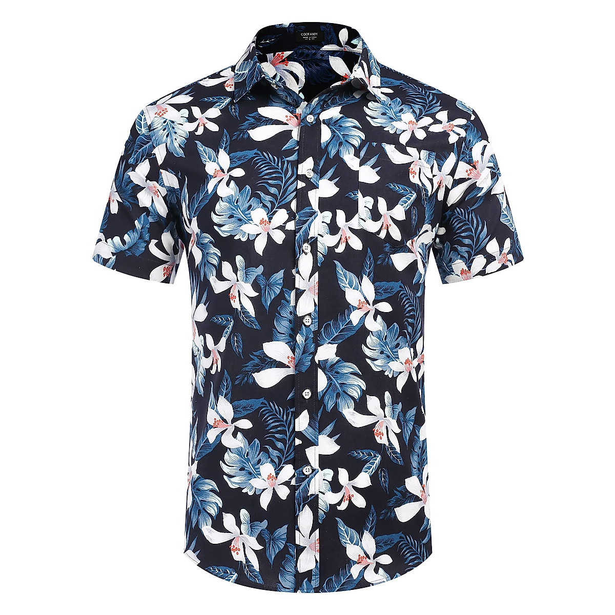COOFANDY Mens Tropical Shirts Short Sleeve Hawaiian Print Shirts Vacation Beachwear
