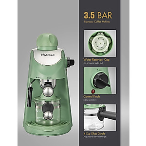 Yabano Espresso Machine, 3.5Bar Espresso Coffee Maker, Espresso and Cappuccino Machine with Milk Frother, Espresso Maker with Steamer