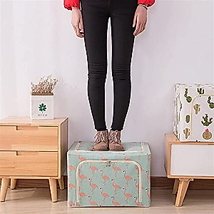 ZyHMW Large Foldable Clothing Storage Bags 2PCS, 66L Clothes Storage Bins, Thick Fabric Closet Organizers and Storage (Color : Bb) (Color : Bb)