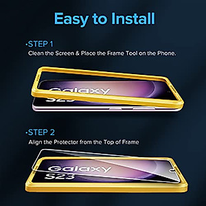 ivoler [3+1 Pack Tempered Glass Screen Protector for Samsung Galaxy S23 5G 6.1'' 2022 [3 Pack] [Not Fit Galaxy S23 Ultra& S23 Plus ] with [1 Pack] Camera Lens Protector with Alignment Frame HD Clear