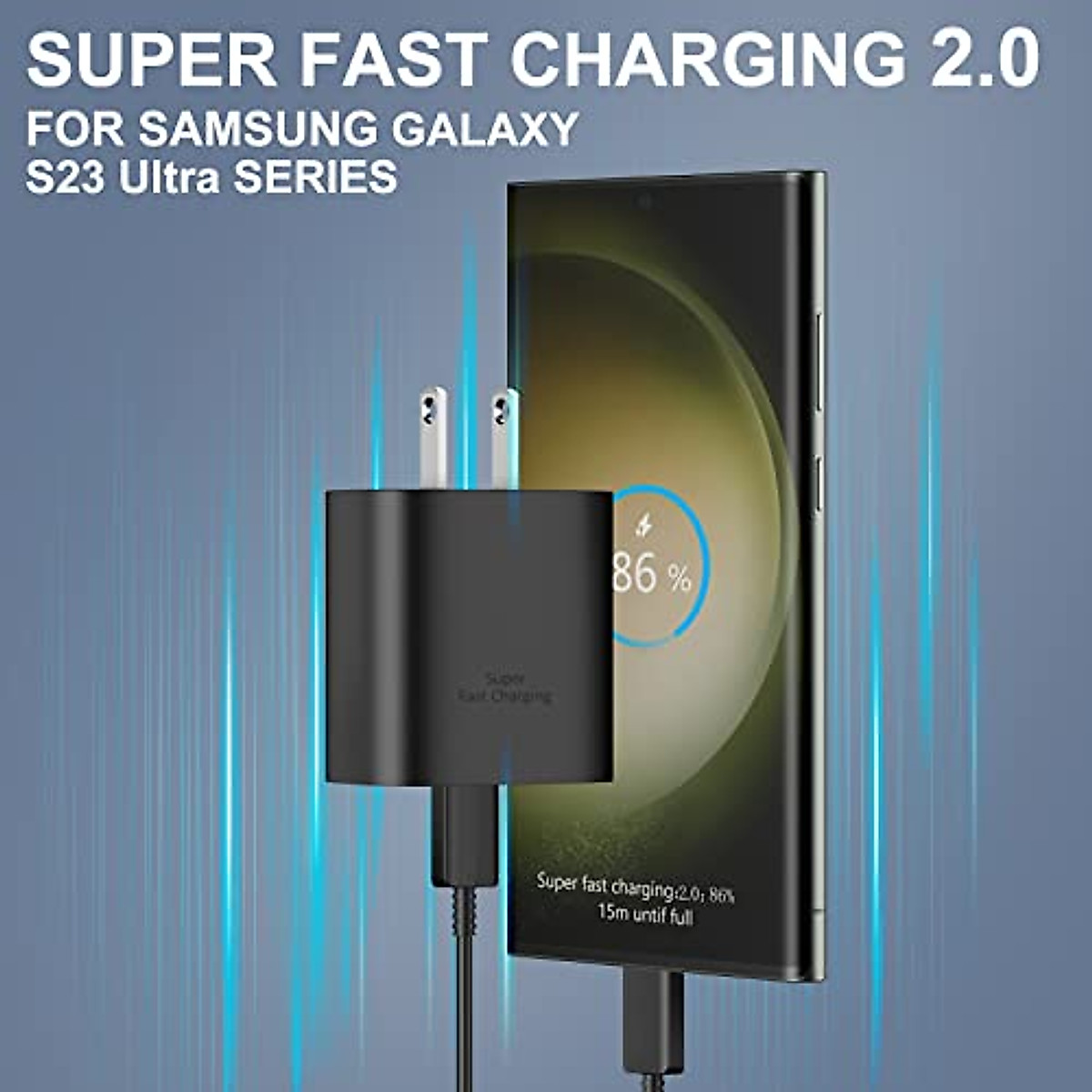 Fast Charger Type C,Samsung 45W USB C Charger Super Fast Charging Block with 6.6Ft Android Phone Charger Cable for Samsung Galaxy S23/S23 Ultra/S23 Plus/S22 Ultra/S22/S22+/S20Ultra/Note 10 Plus,Tab S8
