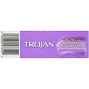 Trojan Her Pleasure Sensations Lubricated Condoms - 12 Count (Packaging May Vary)