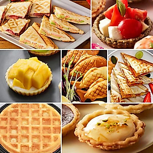 Mini Maker for Individual Waffles, Hash Browns, Keto Chaffles with Easy to Clean, Non-Stick Surfaces, 4 Inch, Waffles in Minutes (Aqua)