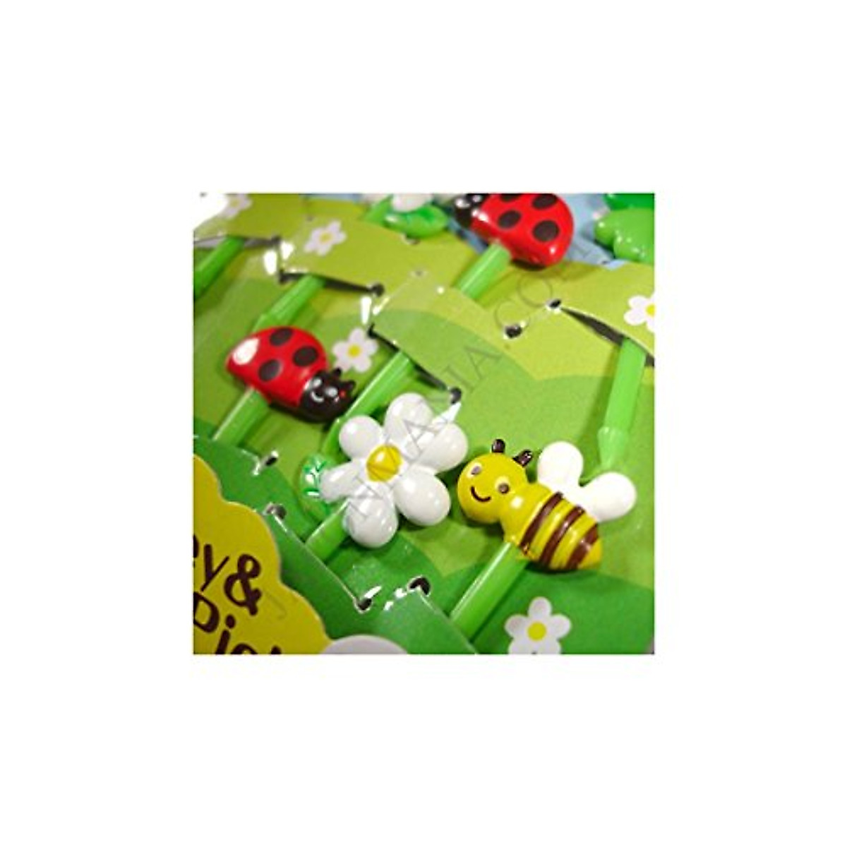 CuteZCute Bento Food Pick, 8-Piece, Honey Bee Flowers