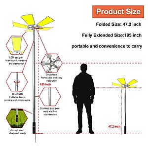 Led Telescopic Camping Lights Portable Outdoor Light Black