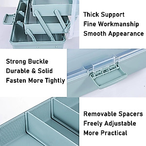 Chistepper 3-Layers Multipurpose Plastic Storage Box Craft Storage Box Paint Storage Organizer Paint Brush Holder 2-Tray Art Supply Box Craft Paint Storage Craft Paint Storage for Painting Supplies