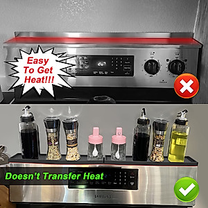 Mofason Silicone Magnetic Stove Top Shelf 30 Inch, Kitchen Over Stove Oven Shelf, Magnetic Spice Rack Organizer, Non-Slip Above Stovetop tray for Back of Stove -Black