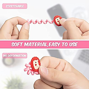 32 Pieces Colorful Cartoon Charger Cable Protectors USB Charger Cable Saver Silicone Animal Cable Buddies Flexible Cable Wire Protectors for Most Cellphone Data Lines (Cute Style,2 x 3 cm)