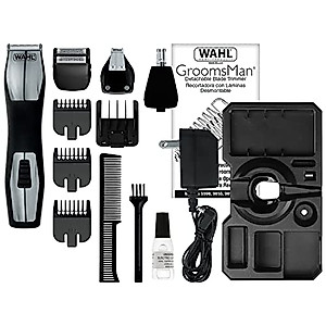 Wahl 9855-300 Groomsman Pro All-in-one Rechargeable Grooming Kit, Black/Silver