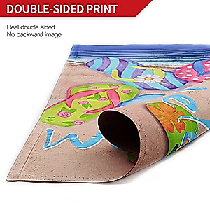 ANLEY |Double Sided| Premium Garden Flag, Flip Flops on Summer Beach Welcome Decorative Garden Flags - Weather Resistant & Double Stitched - 18 x 12.5 Inch
